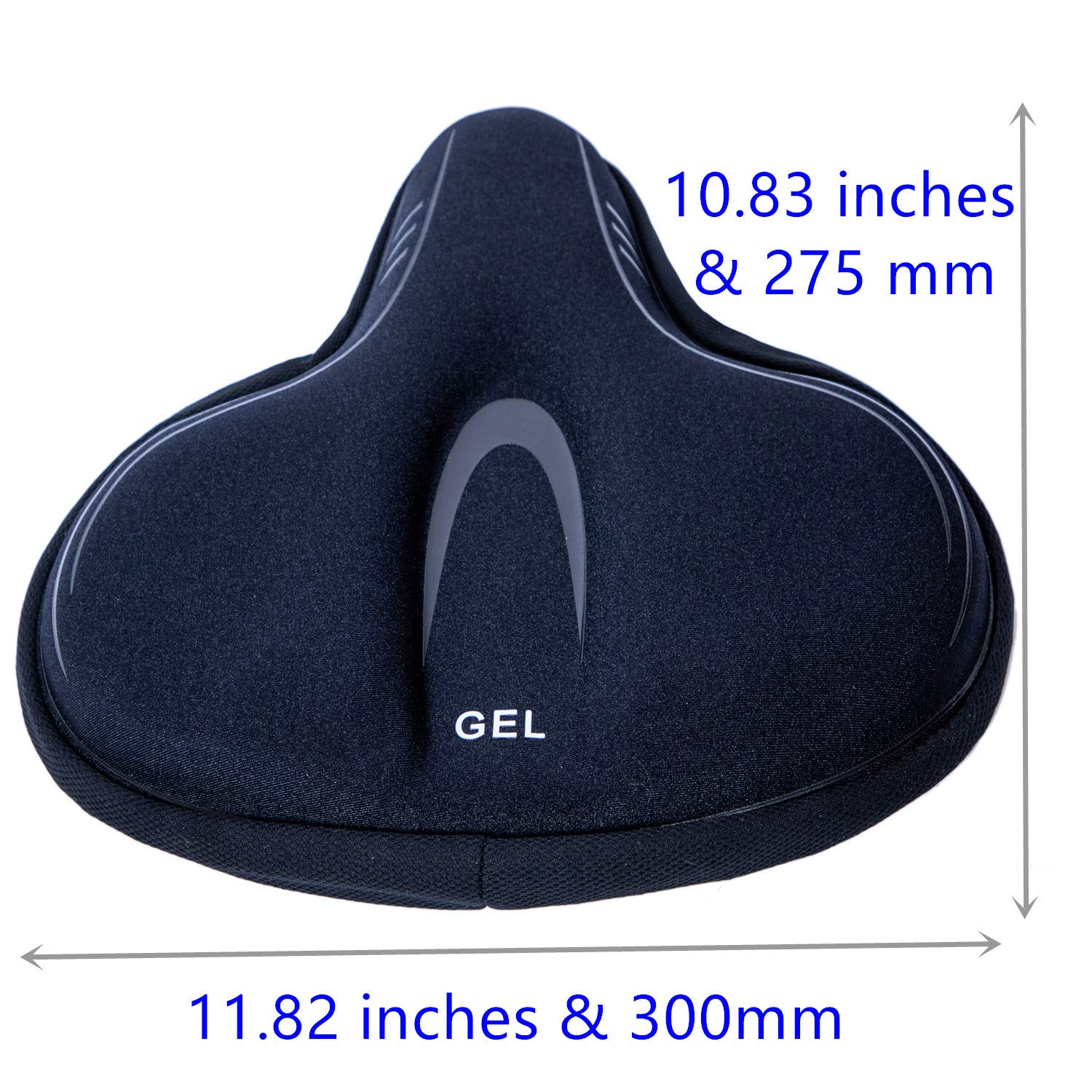 YBEKI NAMUCUO Wide Exercise Bike Seat Cover - Comfortable Bicycle Saddle Cushion is Filled with Gel and high Density Foam to Make it More Elastic and Soft for Most Indoor Wide Bike Saddles