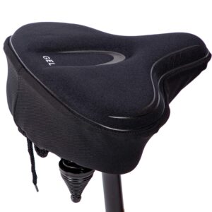 YBEKI NAMUCUO Wide Exercise Bike Seat Cover - Comfortable Bicycle Saddle Cushion is Filled with Gel and high Density Foam to Make it More Elastic and Soft for Most Indoor Wide Bike Saddles