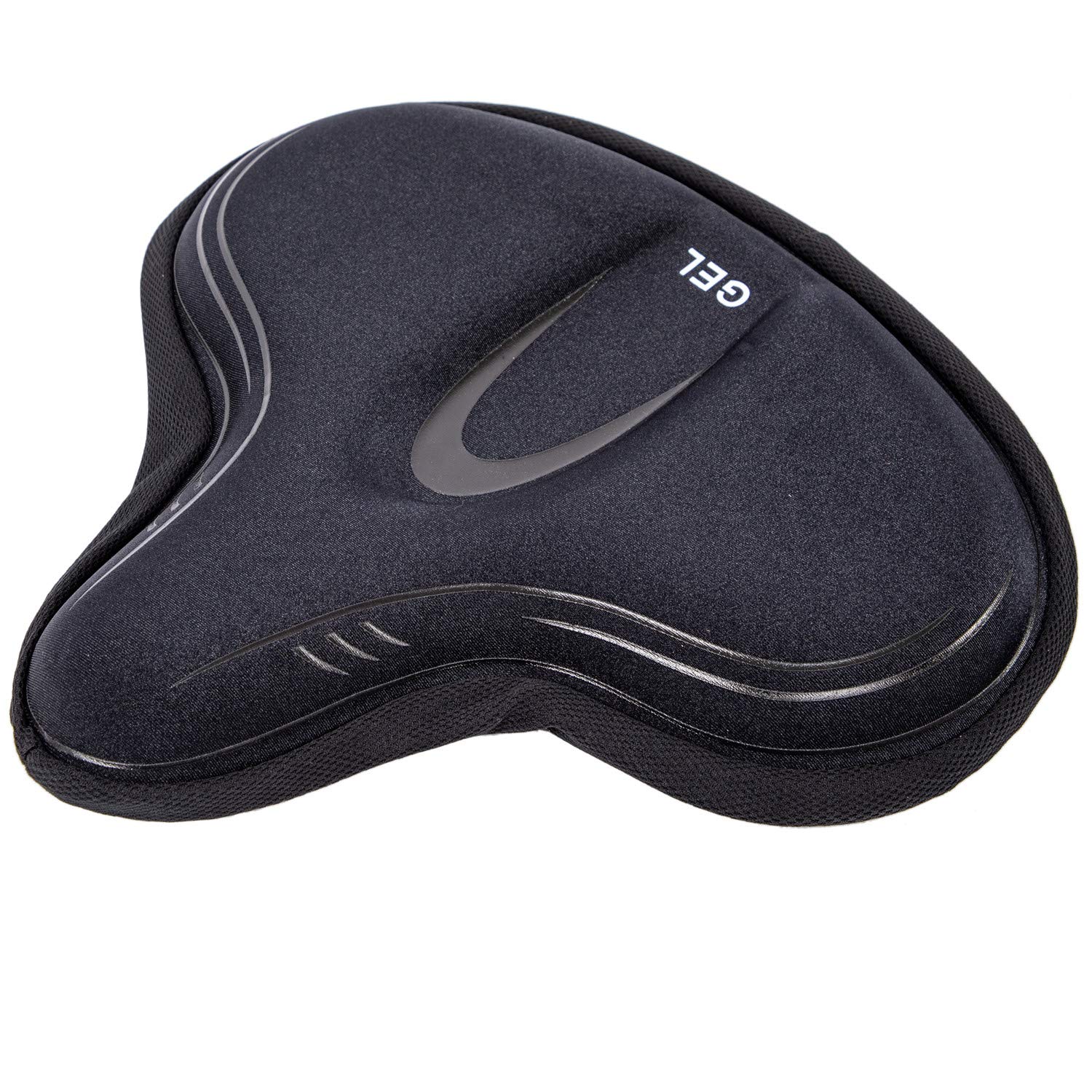 YBEKI NAMUCUO Wide Exercise Bike Seat Cover - Comfortable Bicycle Saddle Cushion is Filled with Gel and high Density Foam to Make it More Elastic and Soft for Most Indoor Wide Bike Saddles