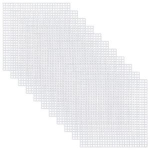 pllieay 30 pieces 6 count plastic mesh canvas sheets for embroidery, acrylic yarn crafting, knit and crochet projects (4.1 x 4.1 inch)