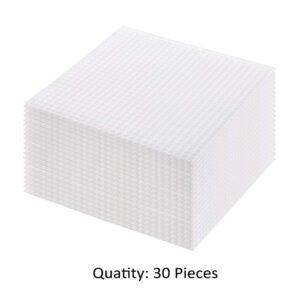 Pllieay 30 Pieces 6 Count Plastic Mesh Canvas Sheets for Embroidery, Acrylic Yarn Crafting, Knit and Crochet Projects (4.1 X 4.1 Inch)