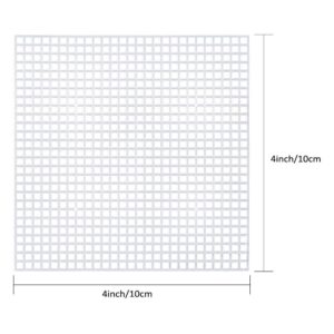 Pllieay 30 Pieces 6 Count Plastic Mesh Canvas Sheets for Embroidery, Acrylic Yarn Crafting, Knit and Crochet Projects (4.1 X 4.1 Inch)