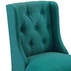 Modway Baronet Bar Stool Upholstered Fabric Set of 2, Teal