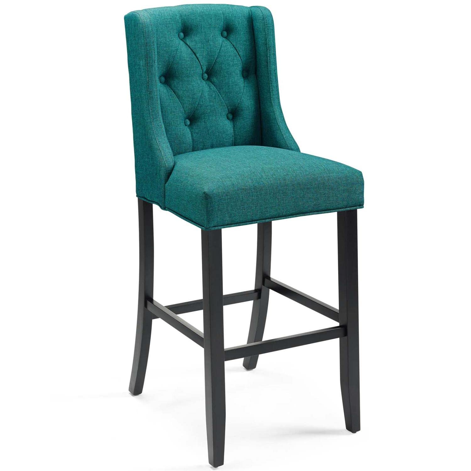 Modway Baronet Bar Stool Upholstered Fabric Set of 2, Teal