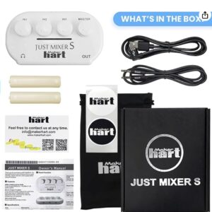 Maker hart JUST Mixer S Portable 3 Channels Stereo IN Mini Audio Mixer/2 Stereo Output/Battery/USB Power/3C Device