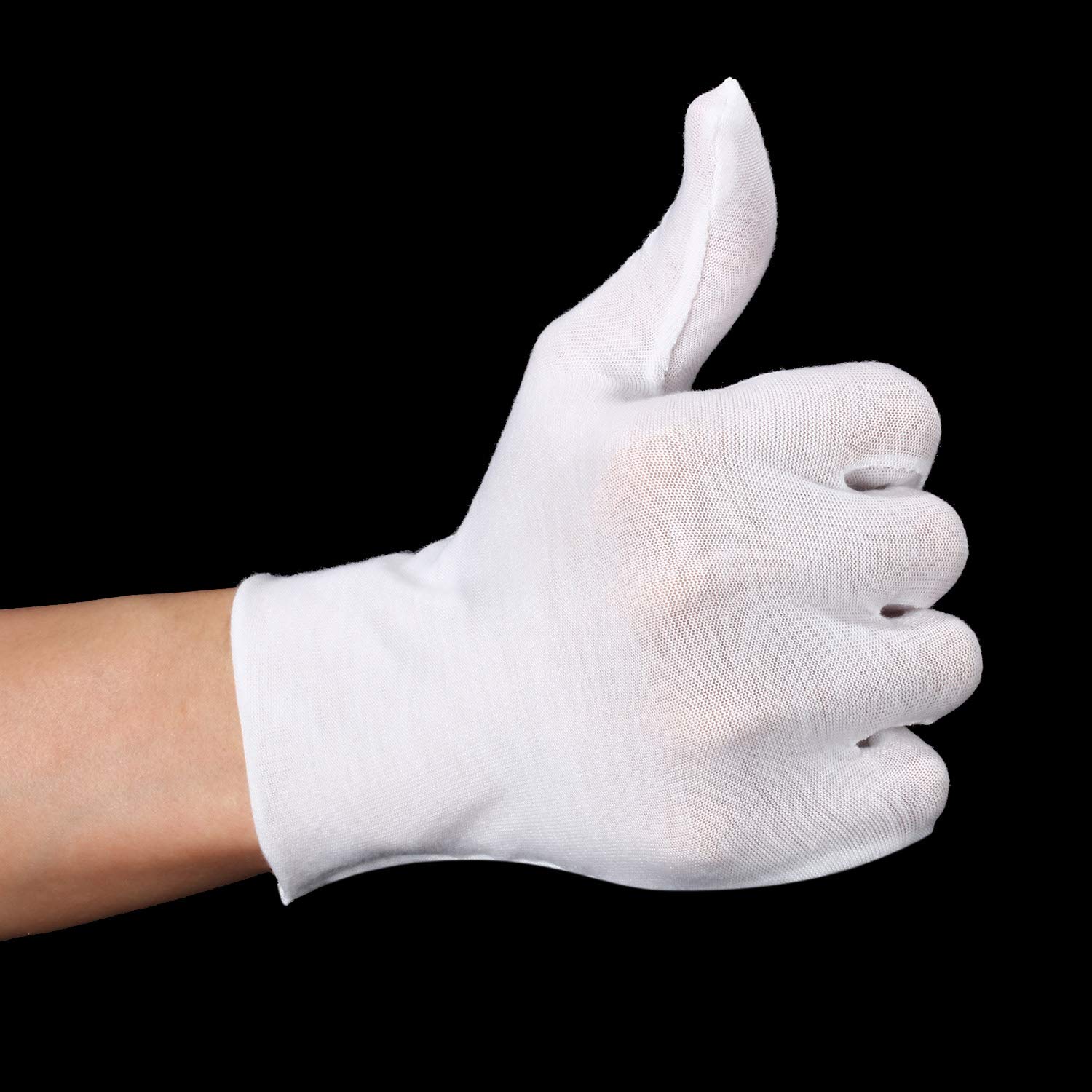 SATINIOR 120 Pieces Cotton Gloves Large Size for Men Women Inspection Gloves for Dry Hand Art Handling Coin Jewelry (White, L)