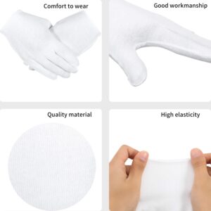 SATINIOR 120 Pieces Cotton Gloves Large Size for Men Women Inspection Gloves for Dry Hand Art Handling Coin Jewelry (White, L)