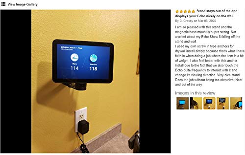 Echo Show Wall Mount Stand Echo Show 8 (2nd Gen, 2021 Release and 1st Gen, 2019 Release) Aluminum Swivel Stand, Stand for Amazon Echo Show 8 & Echo Show 5 Black