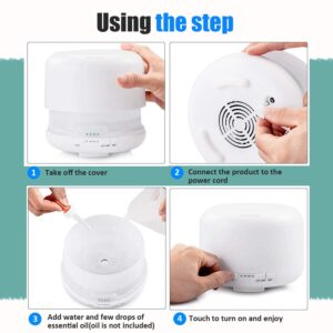 Ultrasonic Cool Mist Humidifier,Portable Small Humidifiers for Bedroom Home Office Travel Kids Baby Room,Aroma Essential Oil Diffuser 7 Color Night Light with High Low Mist Output,Timer,Auto Shut Off