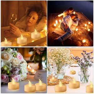 Battery Operated Tea Light Candles:150 Pack Flameless LED Realistic Flickering Candles 200+ Hours Electric Fake Candle in Warm White Ideal for Party, Wedding, Birthday, Gifts and Home Decoration