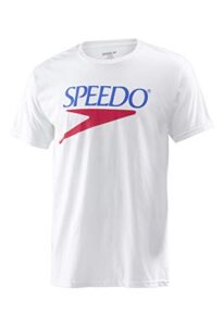 speedo unisex-adult t-shirt short sleeve crew neck vintage new white, 3x-small