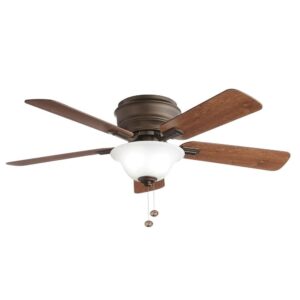 hampton bay hawkins 44 in. led oil rubbed bronze ceiling fan with light