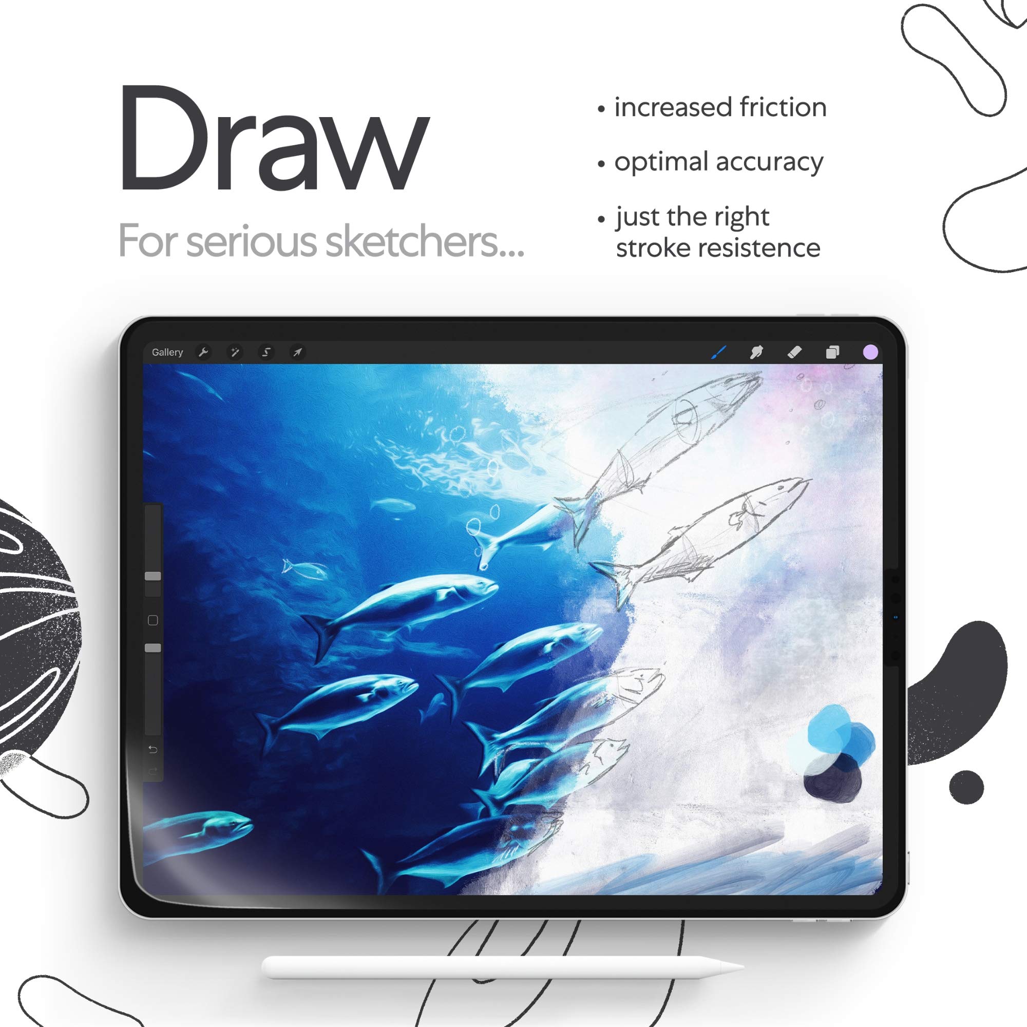 Paperlike 2.0 (2 Pieces) for iPad Air 10.5" (2019) & iPad Pro 10.5" (2017) - Screen Protector for Drawing, Writing, and Note-taking like on Paper