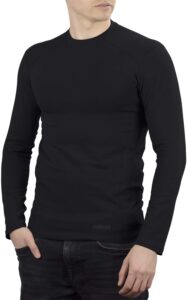 281z mens military stretch cotton long sleeve t-shirt - tactical hiking outdoor undershirt - punisher combat line (black, large)