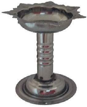 Garden Of Arts Stainless Steel Diyas for Pooja - Deepak for Puja Aarti - Oil Lamp - Pooja Articles Home Decor Item Showpieces - House Warming Decoration Aarti Puja at Hindu Temple Mandir