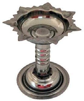 Garden Of Arts Stainless Steel Diyas for Pooja - Deepak for Puja Aarti - Oil Lamp - Pooja Articles Home Decor Item Showpieces - House Warming Decoration Aarti Puja at Hindu Temple Mandir