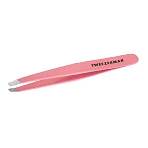 tweezerman exclusive dusty rose slant tweezer - hair removal tweezers, stainless steel