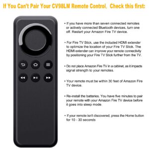 Beyution CV98LM Replacement Remote Control fit for Amazon 1st Generation and 2nd Generation Amazon TV Stick and Amazon TV Box W87CUN CL1130 LY73PR DV83YW PE59CV (Without Voice Function)