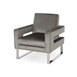 christopher knight home laurel velvet club chair, gray, silver