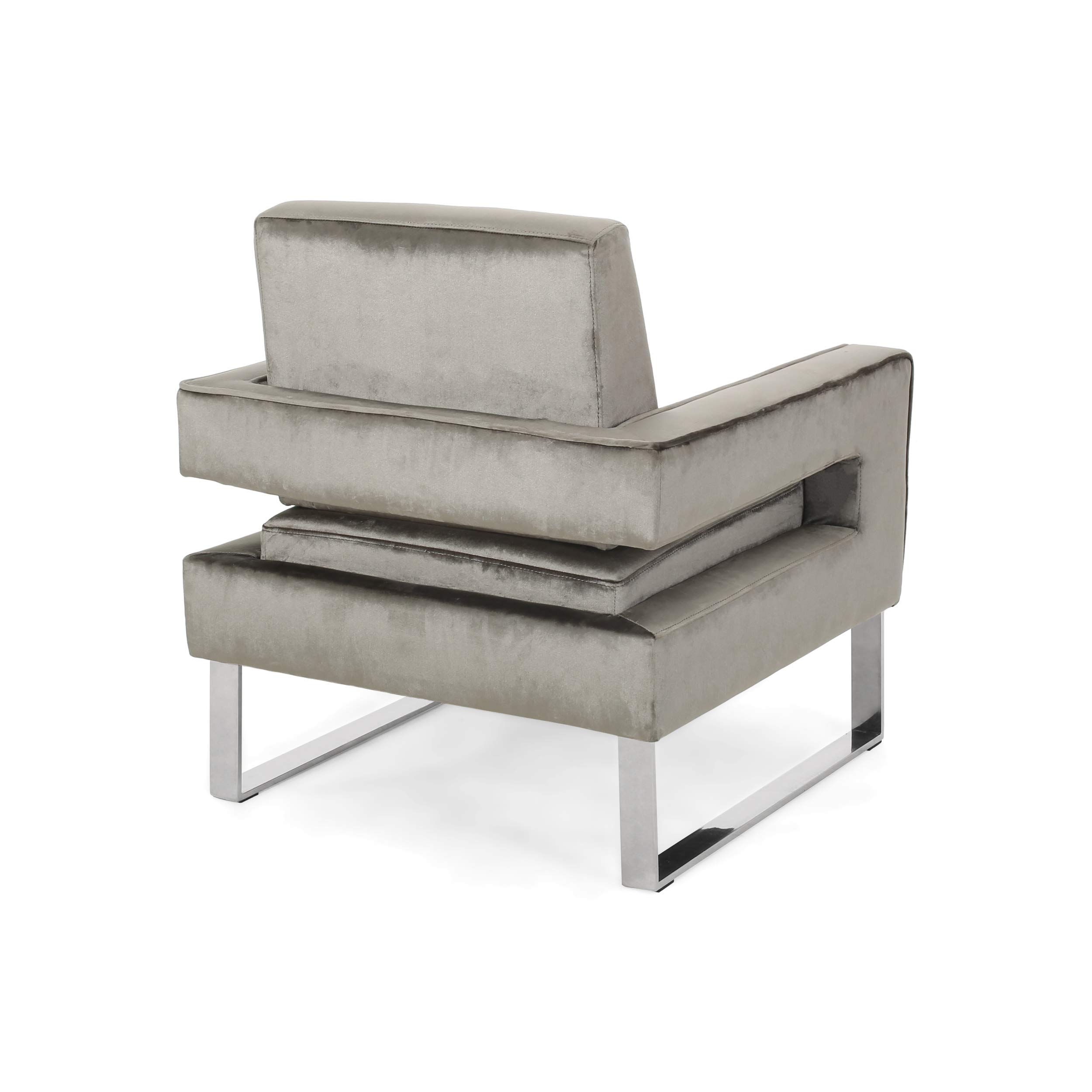 Christopher Knight Home Laurel Velvet Club Chair, Gray, Silver