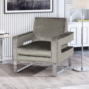 Christopher Knight Home Laurel Velvet Club Chair, Gray, Silver