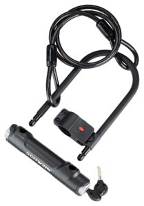 schwinn bike max u-lock with double crimped cable, 2 keys included, 4 feet x 10mm anti theft bicycle lock, security level 5