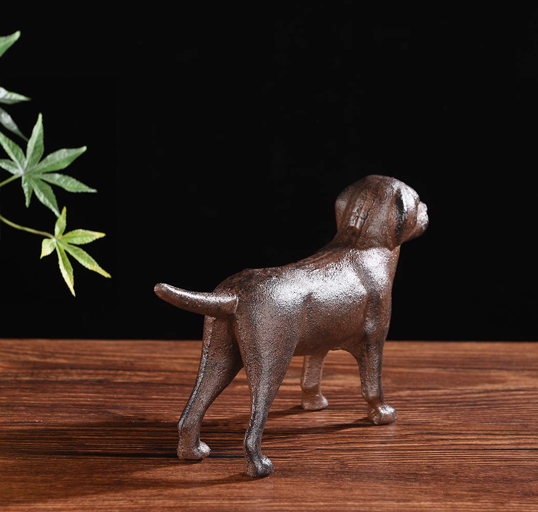 BRASSTAR Cast Iron Dog Statue Garden Home Desk Decor Cute Labrador Figurine Collectible Gifts PTWQ005