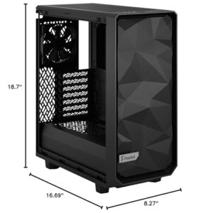 Fractal Design Meshify 2 Compact Black ATX Flexible High-Airflow Light Tinted Tempered Glass Window Mid Tower Computer Case