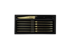 laguiole style de vie steak knives prestige line, 6 pieces, gold stonewashed