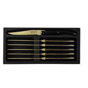 Laguiole Style de Vie Steak knives Prestige Line, 6 pieces, Gold stonewashed