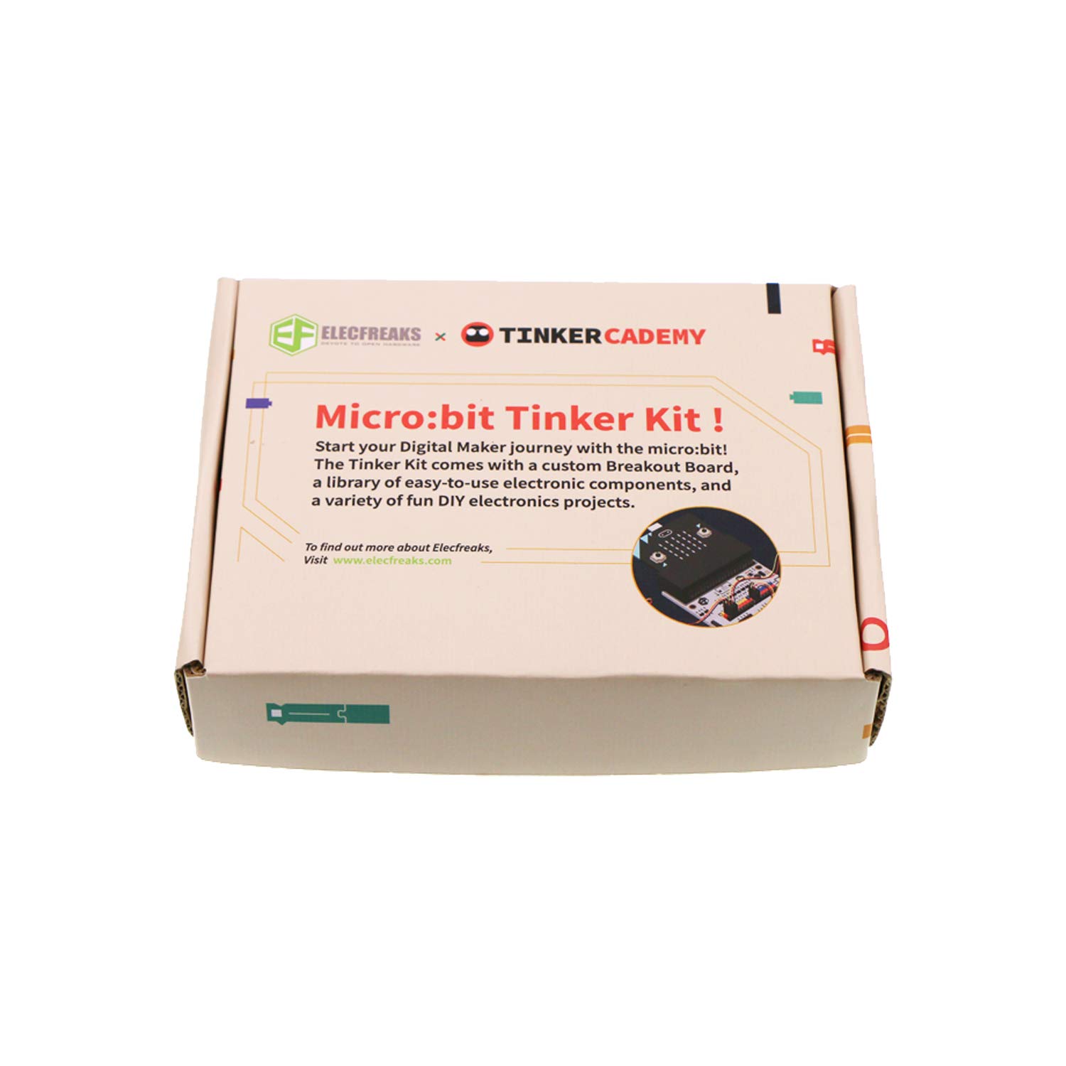 ELECFREAKS microbit Tinker Kit for Kid Micro:bit Sensor Starter Kit with 35 Projects, DIY Programming STEM kit with Basic Coding Electronics Modules and Wiki Tutorial(Without Micro:bit)