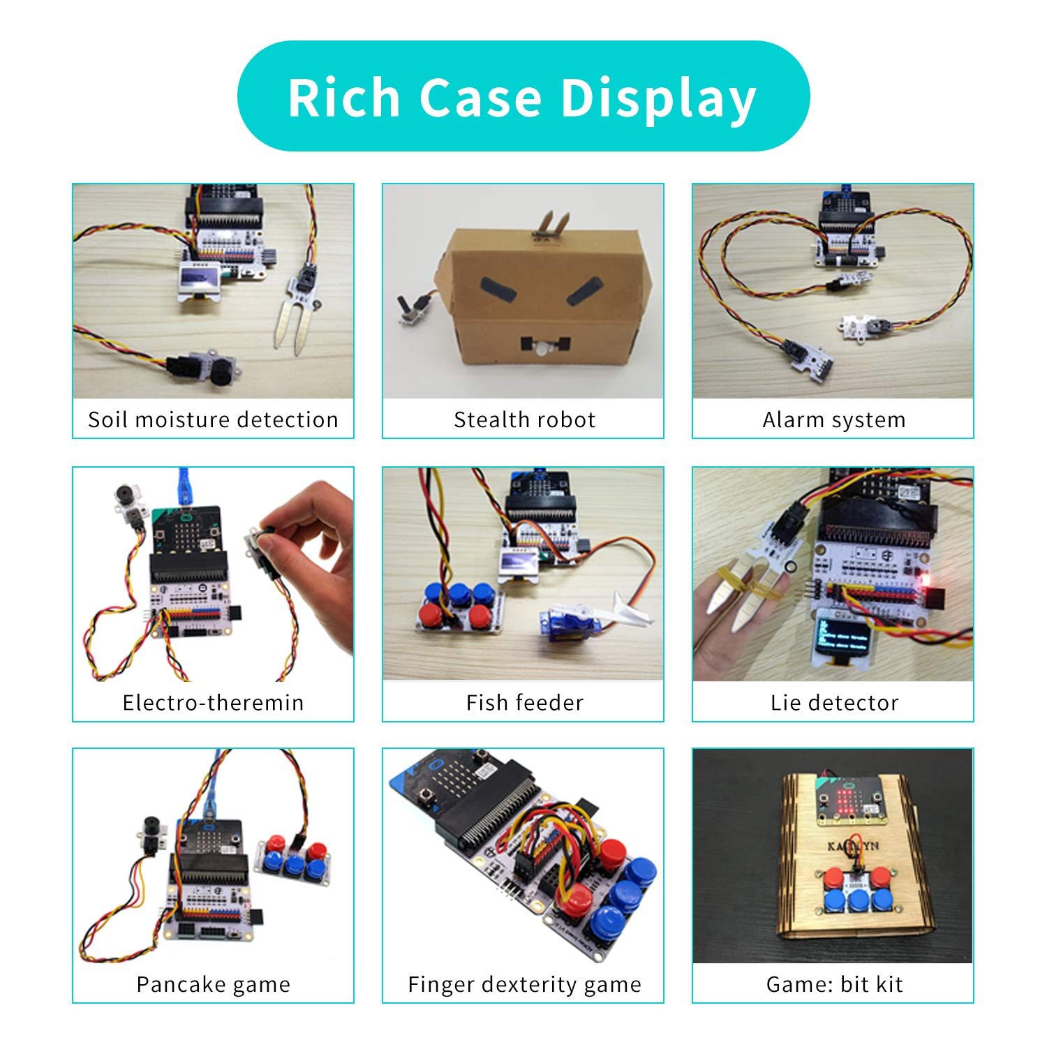 ELECFREAKS microbit Tinker Kit for Kid Micro:bit Sensor Starter Kit with 35 Projects, DIY Programming STEM kit with Basic Coding Electronics Modules and Wiki Tutorial(Without Micro:bit)