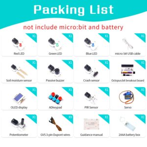 ELECFREAKS microbit Tinker Kit for Kid Micro:bit Sensor Starter Kit with 35 Projects, DIY Programming STEM kit with Basic Coding Electronics Modules and Wiki Tutorial(Without Micro:bit)