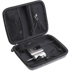 aproca hard travel storage carrying case for hotec uhf wireless headset microphone