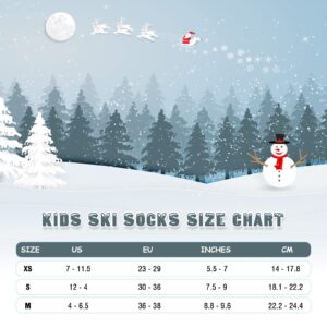 Cimkiz Kids Ski Socks (2 Pairs/3 Pairs) for Boys Girls Thick Warm for Winter Snow Skiing Snowboard Sports (3 Packs (Yellow + Wine Red + Green), S)