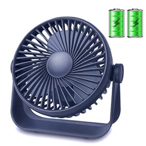 tripole desk fan small table fan rechargeable battery operated mini fan 360 degree rotation 5.1 inch portable fan 4 speed usb personal fan for home office