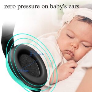 Baby Noise Cancelling Headphones, Ear Protection Earmuffs Noise Reduction for 0-3 Years Kids / Toddlers / Infant, for Babies Sleeping, Airplane, Concerts, Movie, Theater, Firework (Mint Green)