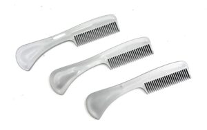 g.b.s ultimate & unbreakable beard mustache comb men x- grooming fine toothed beard moustache comb, small pocket size designed for beard & mustache saw-cut - metallic gray (3 pack)