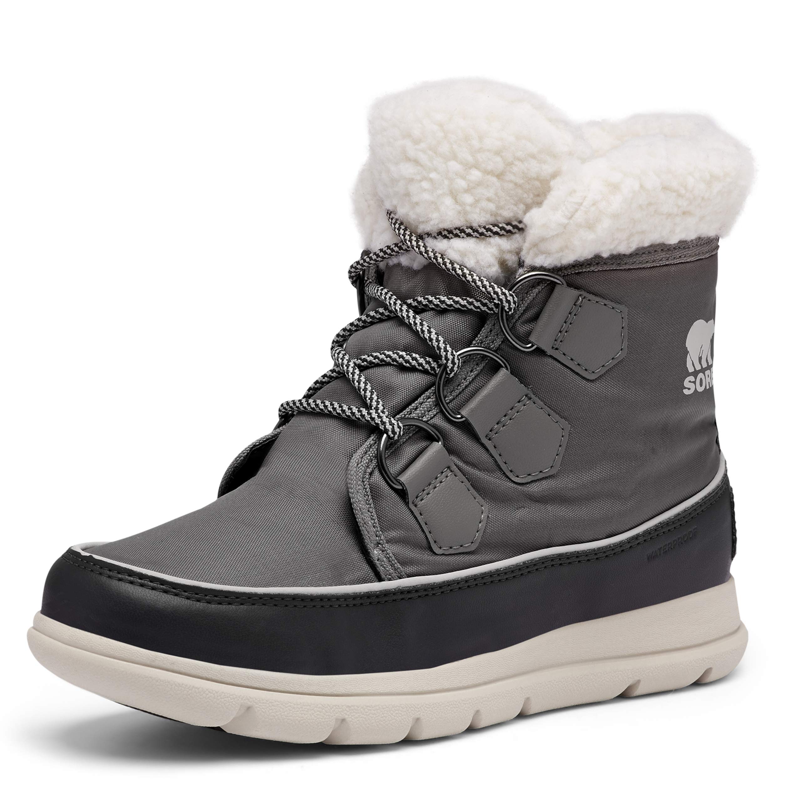 Sorel Women's Faux Fur Collar Snow Boot, Grey Quarry, 7