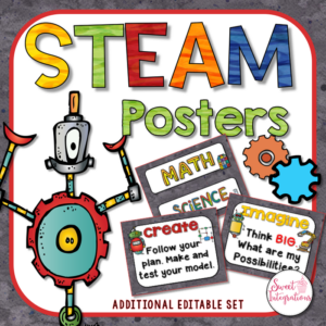 stem and steam posters with editable set