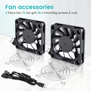 2 Packs Wathai 60mm x 10mm USB Fan 5V DC Brushless Cooling Fan