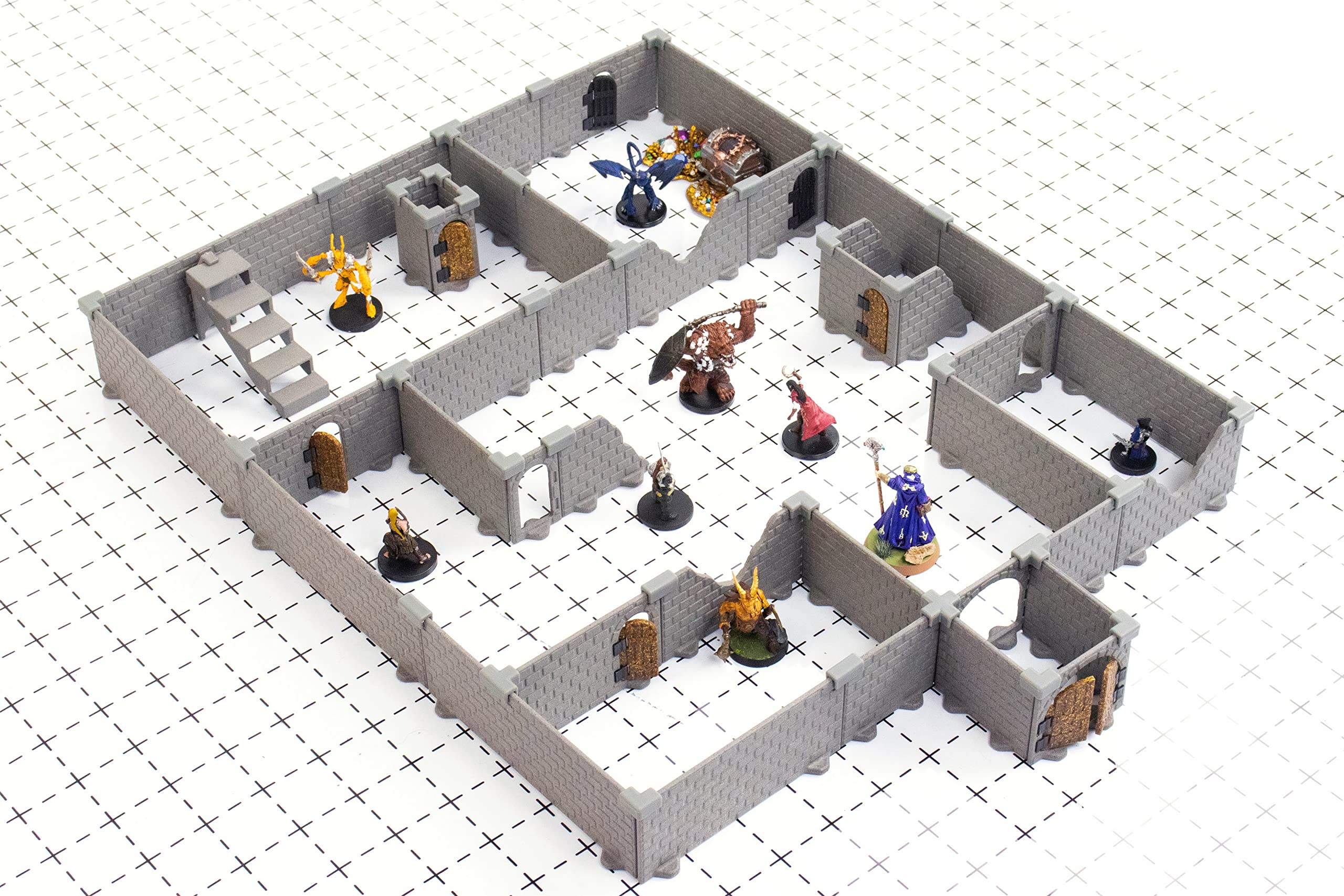 Dirt Cheap Dungeons Modular Dungeon System - Squire Set TT RPG Terrain Building for Dungeons & Dragons, Pathfinder, War Gaming, and More!