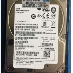 Hewlett Packard 872737-001 1.2tb 10k 2.5 12g Sas Ds Sc Hddint F/s New Hpe Spare 1yr Wty