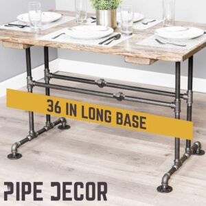 Pipe DÉCOR Industrial Table Rustic Pipe Kitchen Metal Frame 3/4 Inch Pipe Base 30" Height Sturdy Simple Table Base for Home Office, Basement, Study, Bridge Design