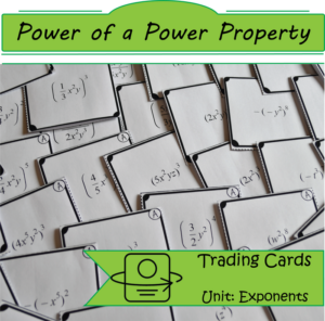 task cards power of a power property of exponents