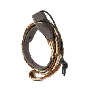 d'addario accessories mandolin strap - mandolin accessories - braided mandolin strap - brown/cream