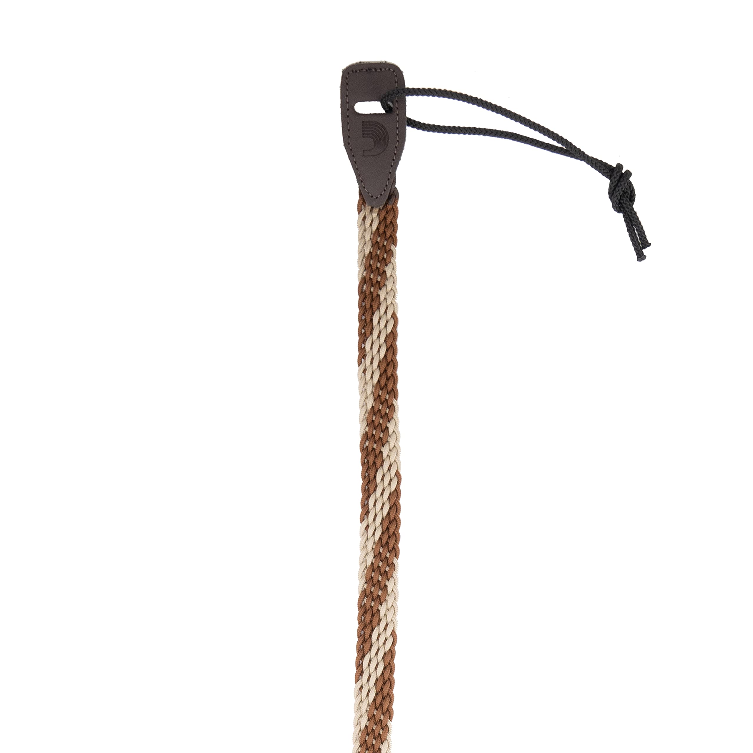 D'Addario Accessories Mandolin Strap - Mandolin Accessories - Braided Mandolin Strap - Brown/Cream