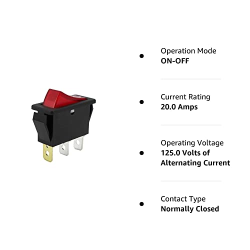 PELIF Rocker Switch Lighted On Off for 120927-24 120 Volt FMI Desa Electric Fireplaces