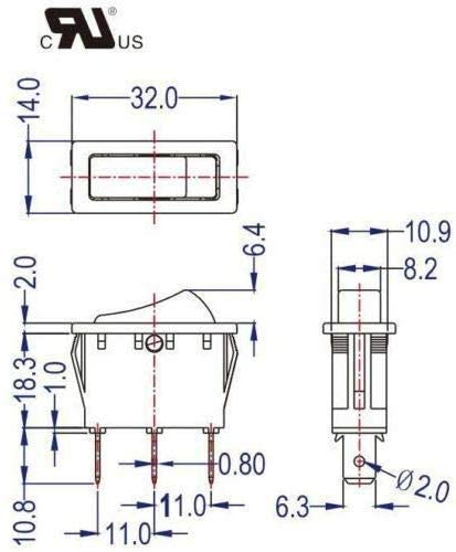 PELIF Rocker Switch Lighted On Off for 120927-24 120 Volt FMI Desa Electric Fireplaces