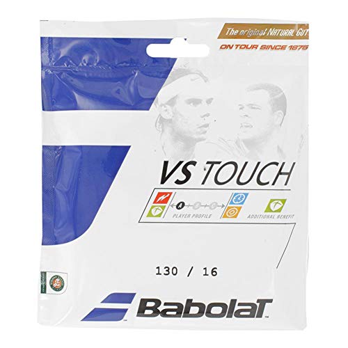 Babolat VS Touch (16-1.30mm) Natural Gut String (Black, 16)